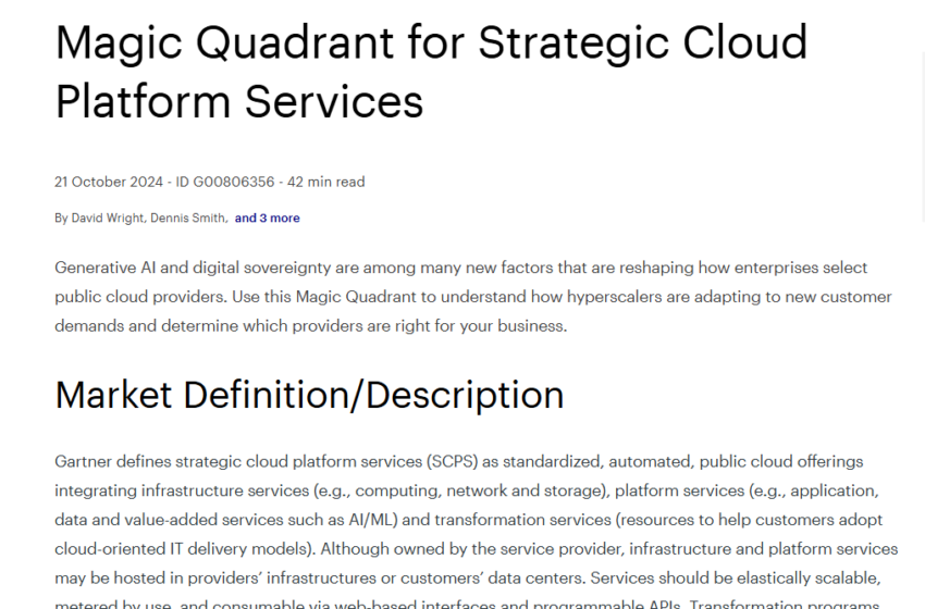 Oracle is a Leader in the Gartner Magic Quadrant for Strategic Cloud Platform Services – Wise ...